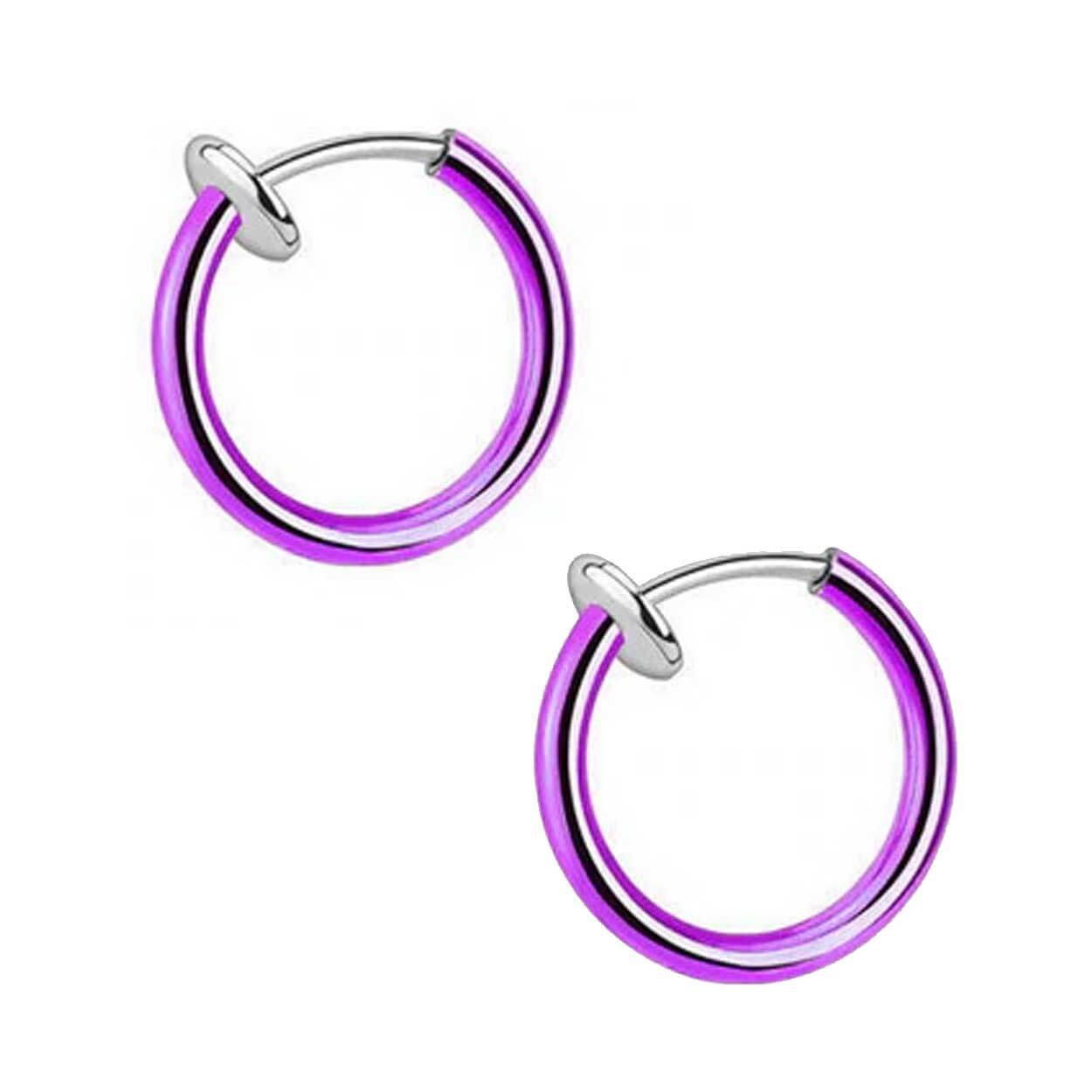 2-pack Clip-on Fake Piercing Utan Hål Lila | Megabilligt.se
